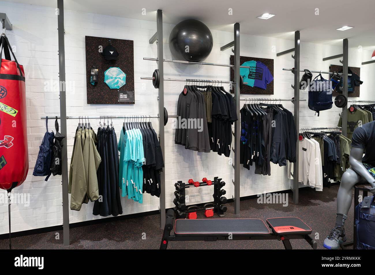 KUALA LUMPUR, MALAYSIA - DECEMBER 01, 2023: inside Under Armour store ...