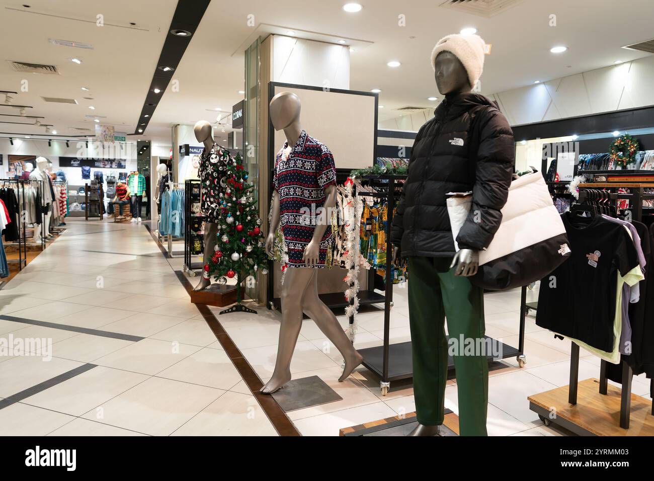 KUALA LUMPUR, MALAYSIA - DECEMBER 01, 2023: apparel on display at the ...