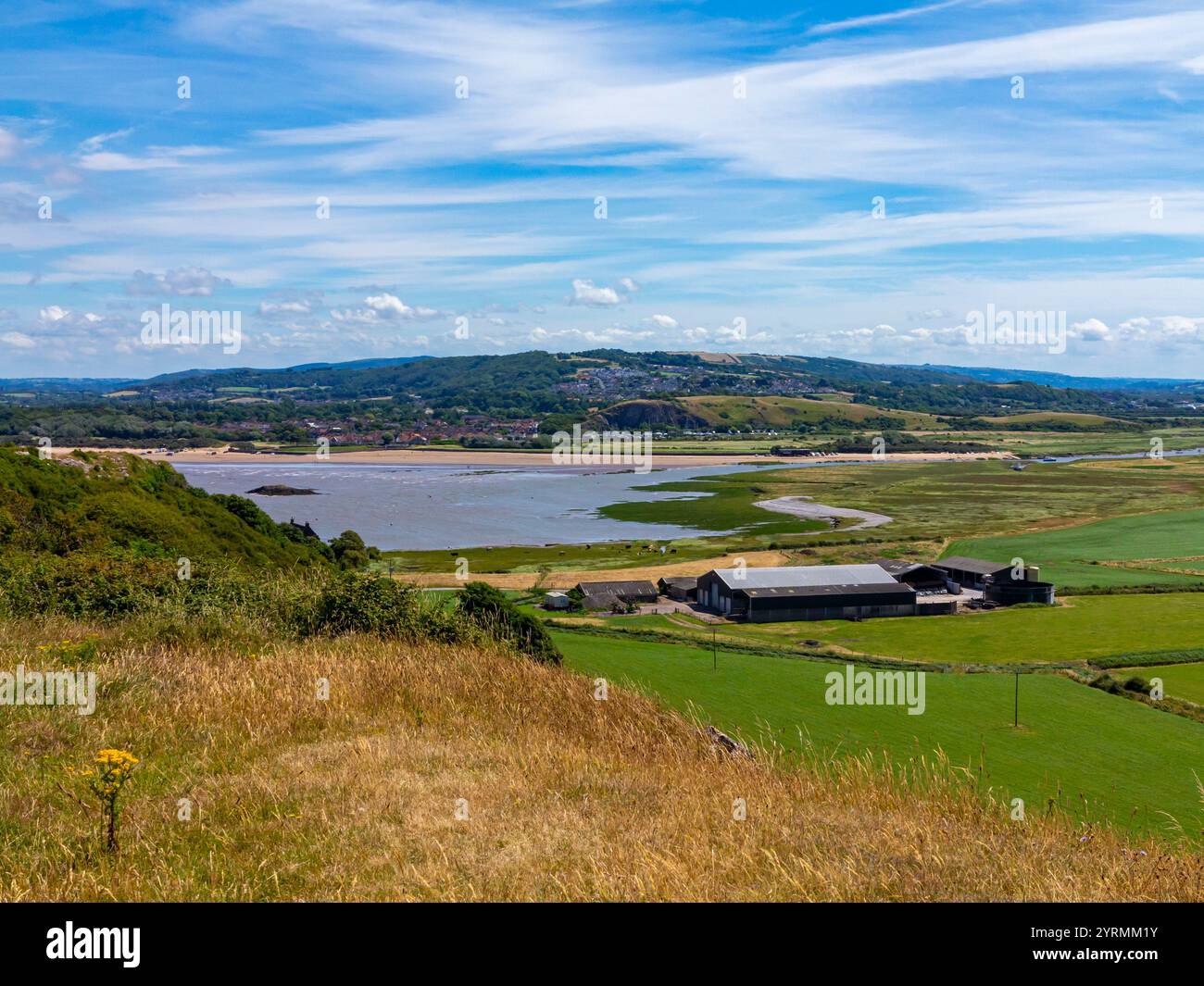View looking down from the summit of Brean Down a carboniferous ...