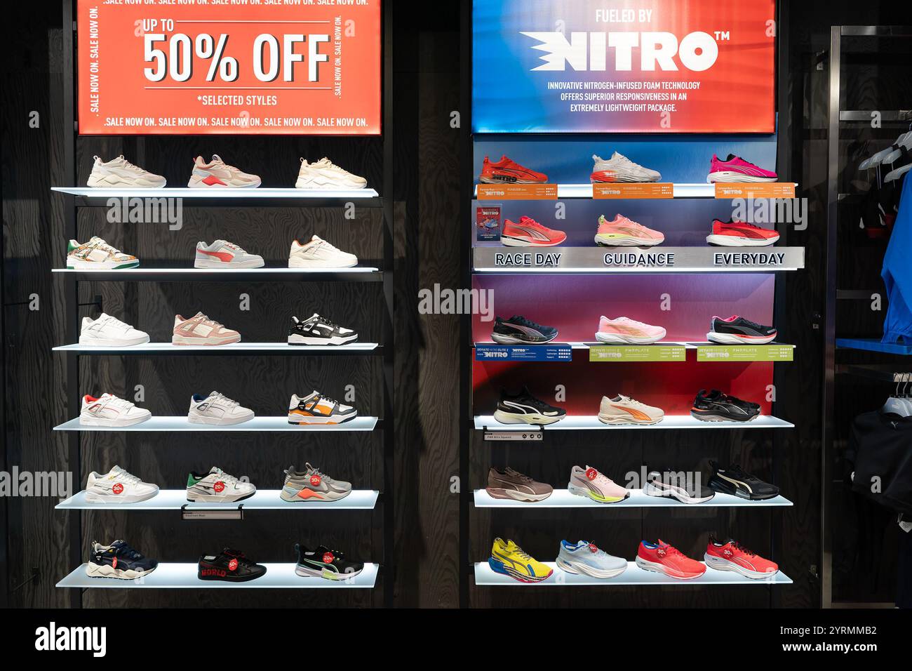 KUALA LUMPUR, MALAYSIA - DECEMBER 01, 2023: interior shot of Puma store ...