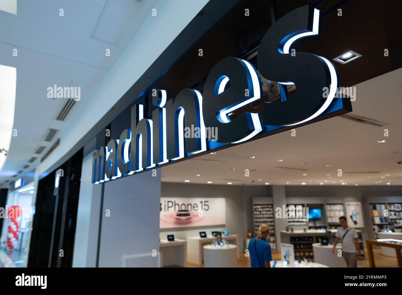 KUALA LUMPUR, MALAYSIA - DECEMBER 01, 2023: Machines sign as seen in ...