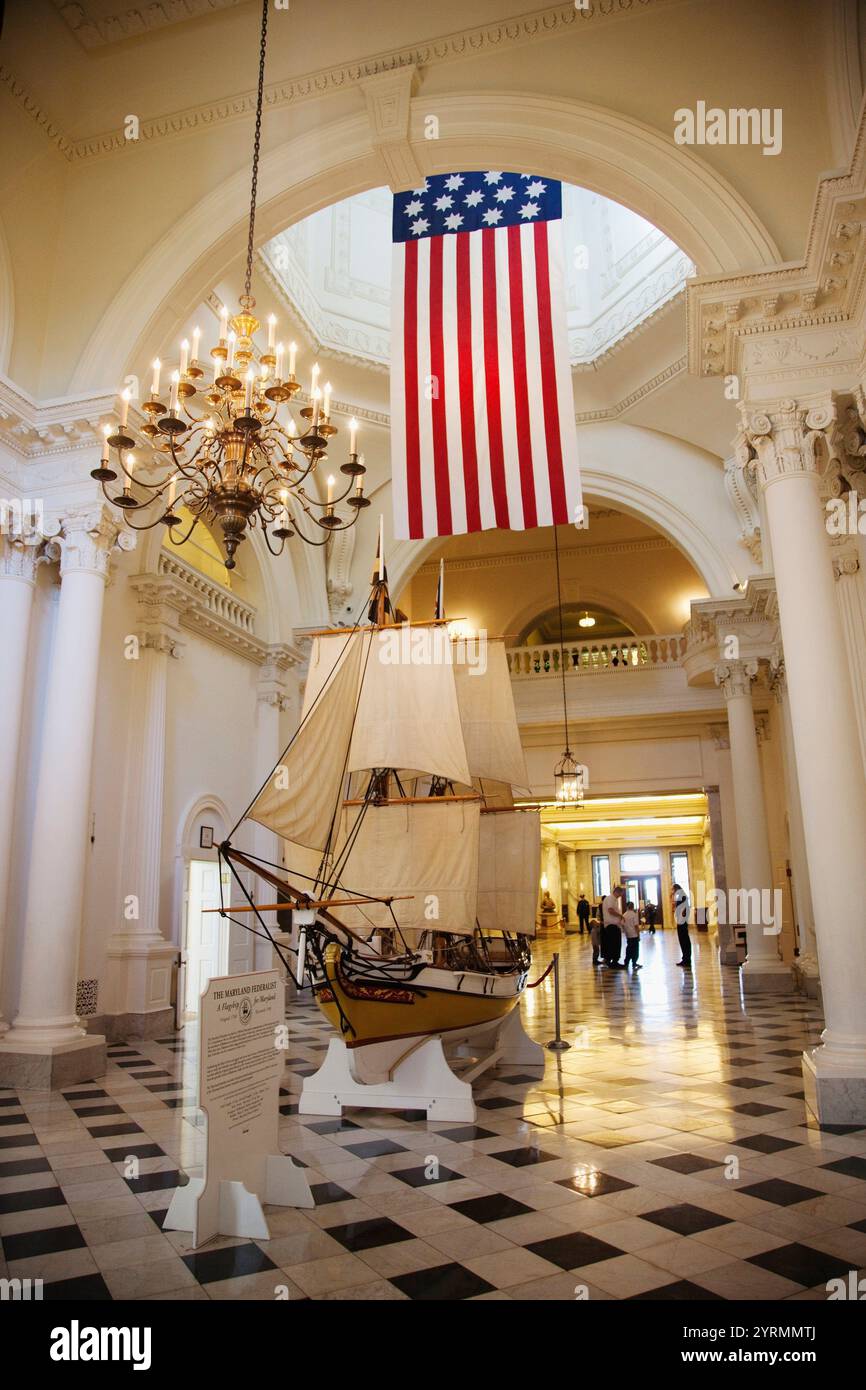 USA, Maryland, Annapolis, Maryland State Capitol building, model of the ...