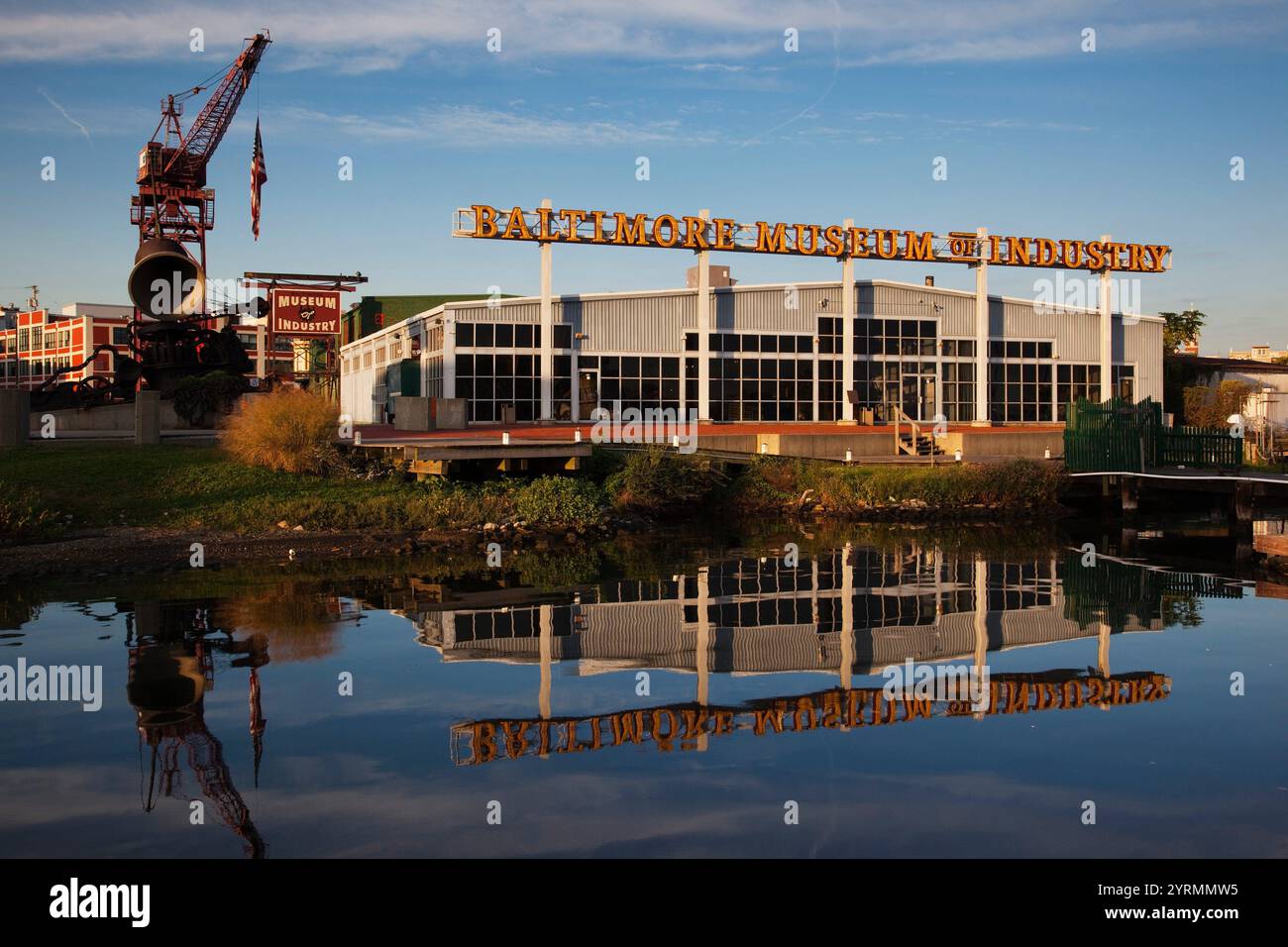 USA, Maryland, Baltimore, Baltimore Museum of Industry, sign Stock ...