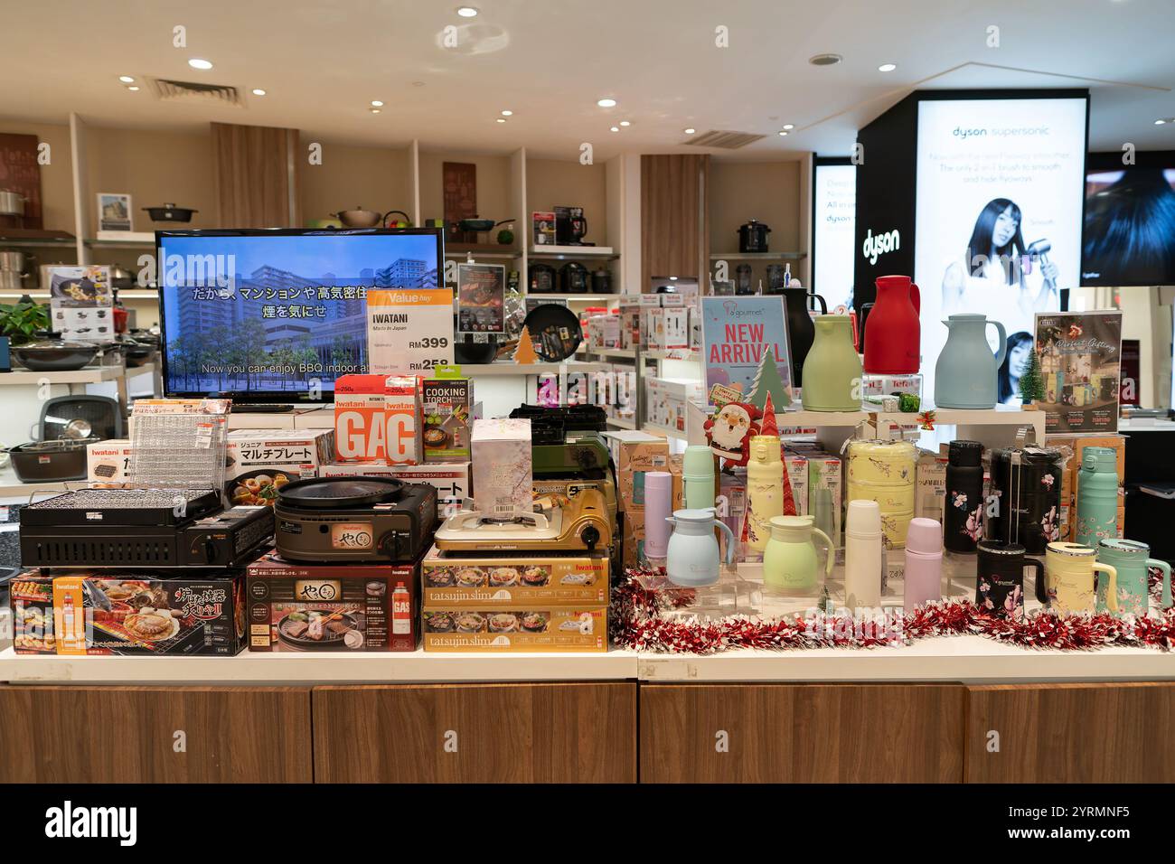 KUALA LUMPUR, MALAYSIA - DECEMBER 01, 2023: goods on display in Isetan ...