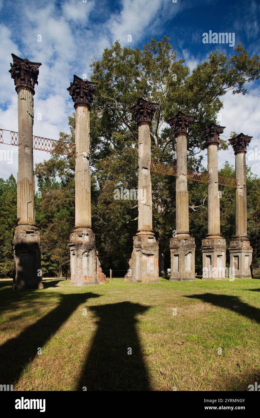 USA, Mississippi, Port Gibson-area, Windsor Ruins, standing columns ...