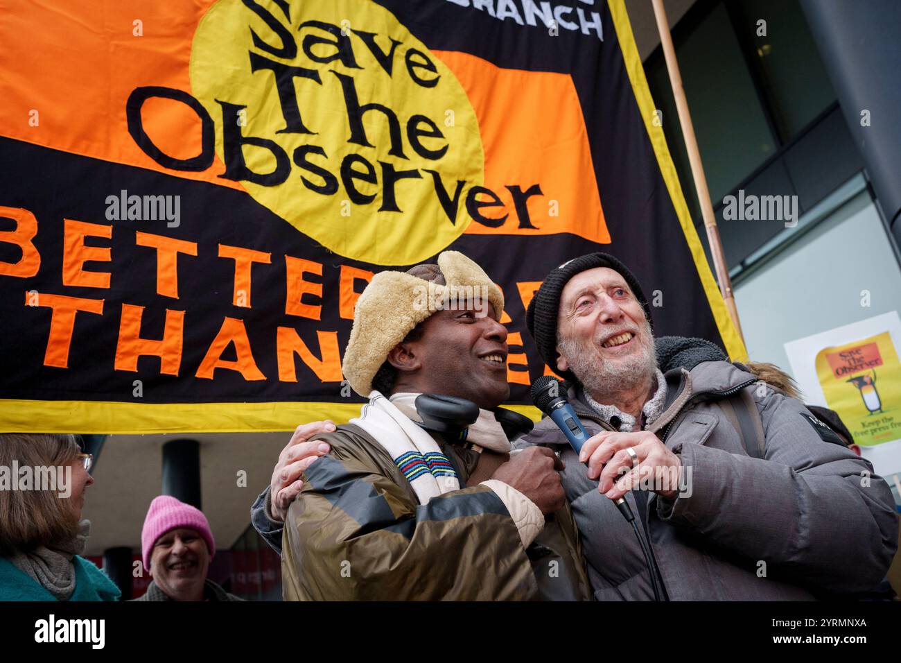 Poet Lemn Sissay (left) and author Michael Rosen join striking ...