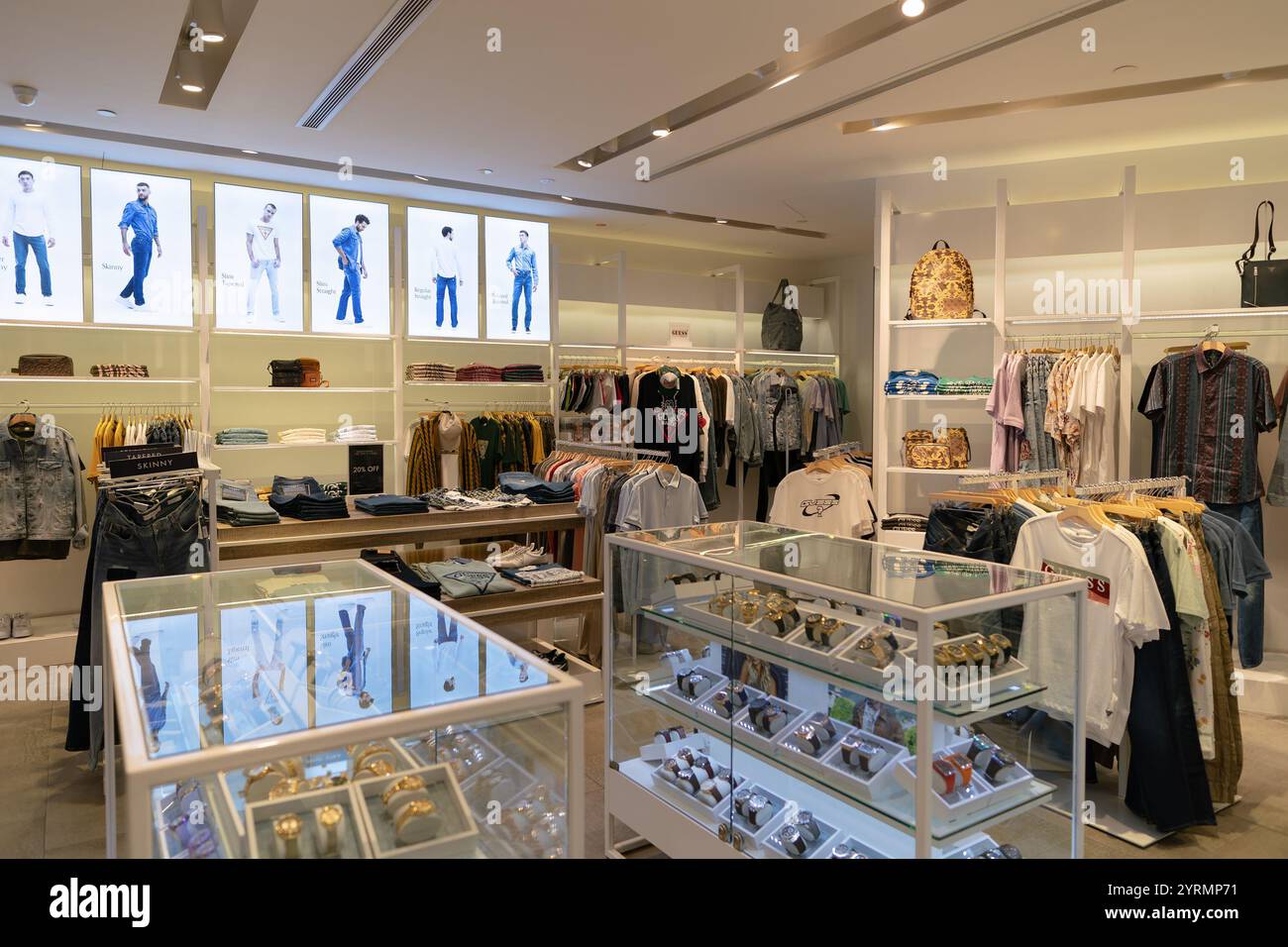 KUALA LUMPUR, MALAYSIA - DECEMBER 01, 2023: interior shot of the Guess ...
