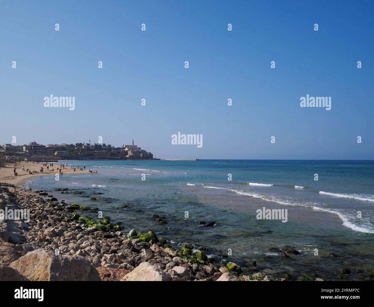 Israel Tel-aviv sea side sandy beach old town Jaffa Stock Photo - Alamy