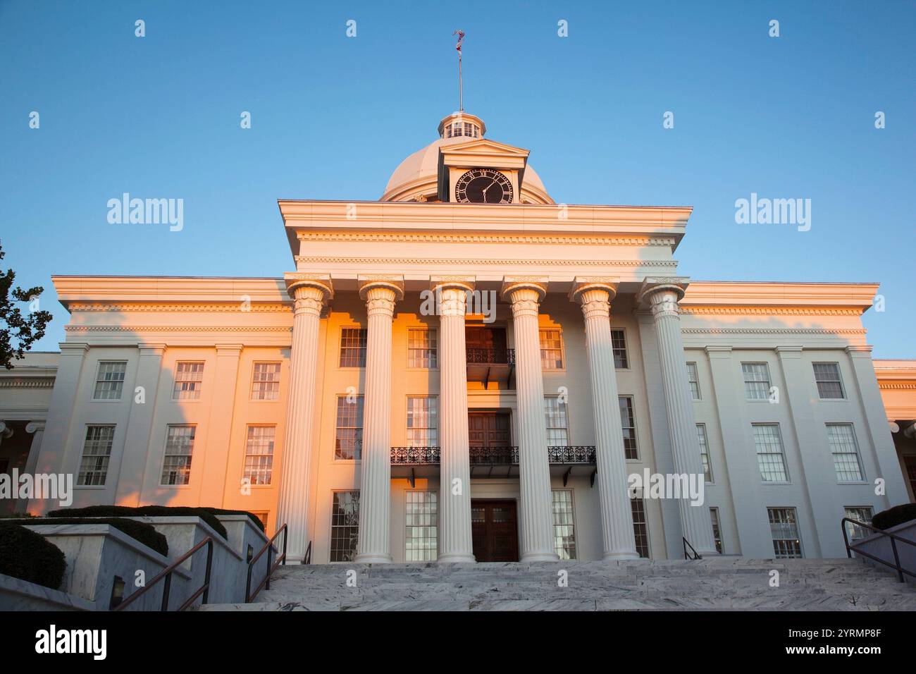 USA, Alabama, Montgomery, Alabama State Capitol, b 1851, sunset Stock ...