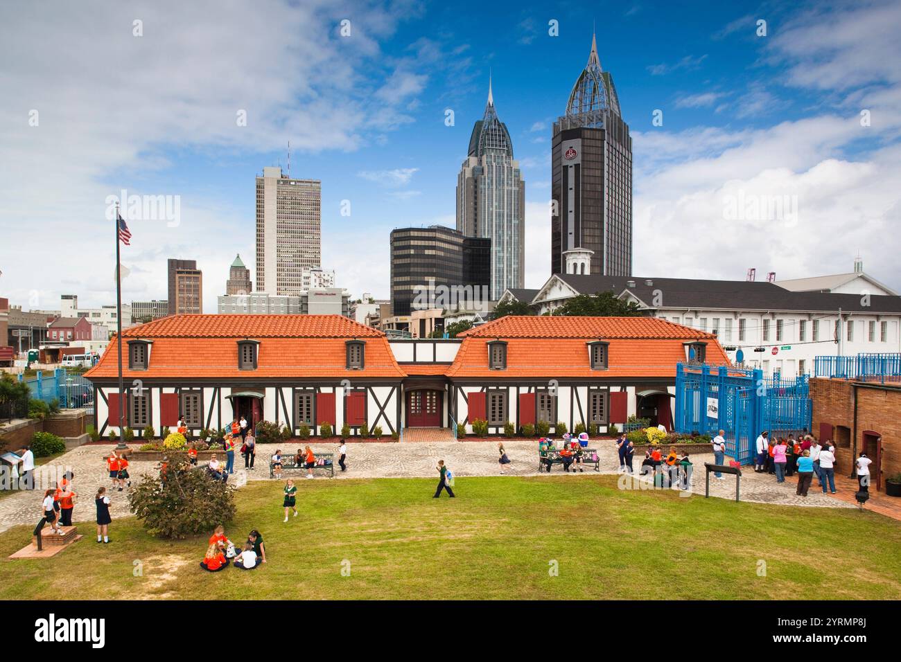 USA, Alabama, Mobile, Fort Conde, b 1711, and skyline Stock Photo - Alamy