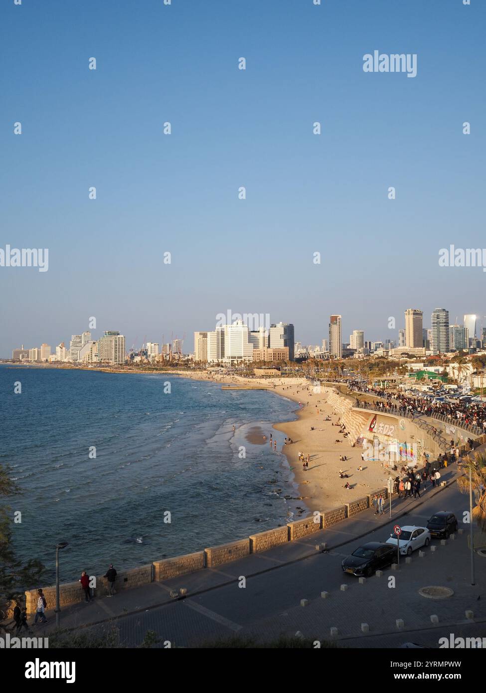 Israel Tel-aviv sea side sandy beach old town Jaffa Stock Photo - Alamy