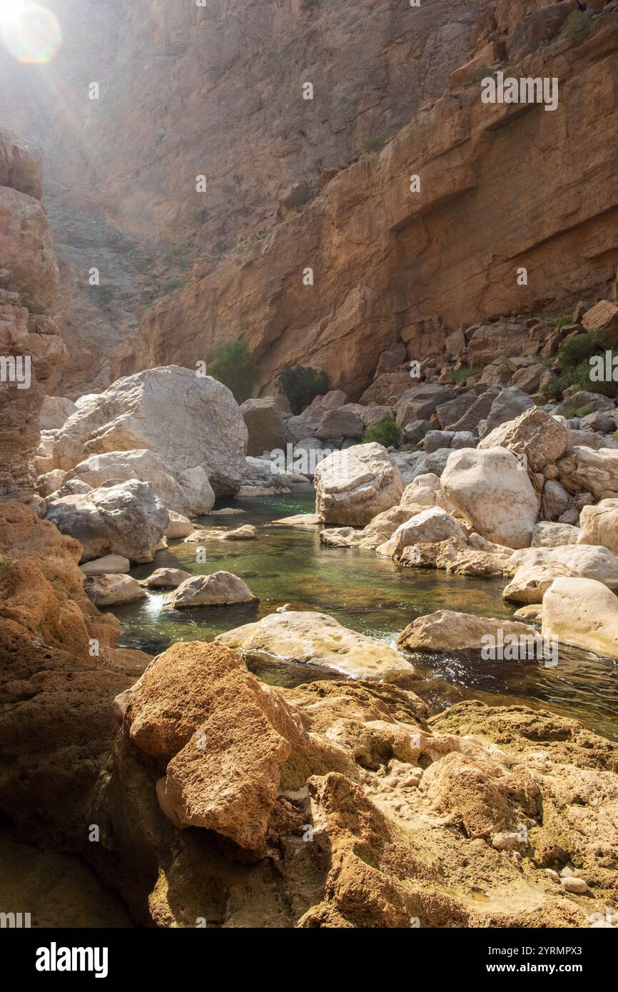 Impressive landscape of Wadi hawer Canyon in Oman Stock Photo - Alamy