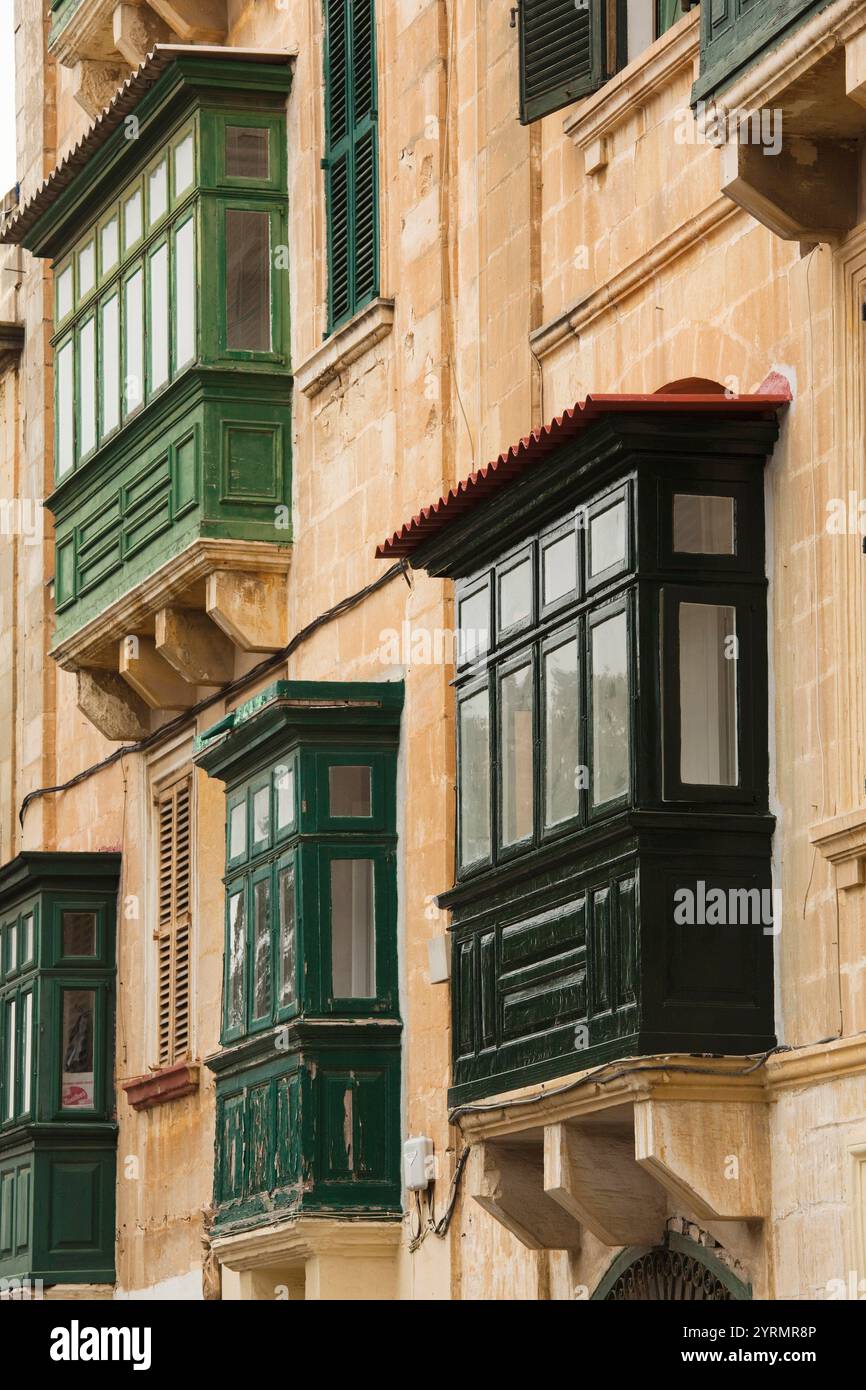 Malta, Valletta, buildings, Maltese architecture Stock Photo - Alamy