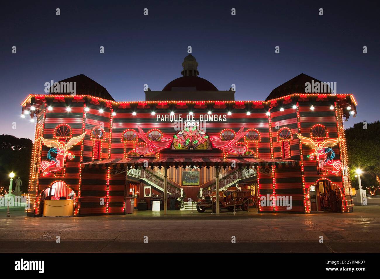 Puerto Rico, South Coast, Ponce, Plaza Las Delicias, Parque de Bombas ...