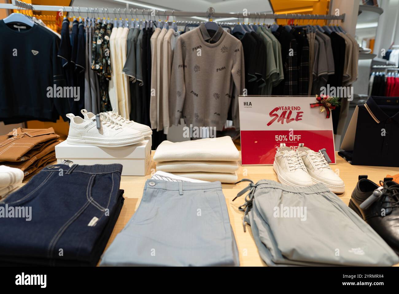 KUALA LUMPUR, MALAYSIA - DECEMBER 01, 2023: apparel on display at the ...