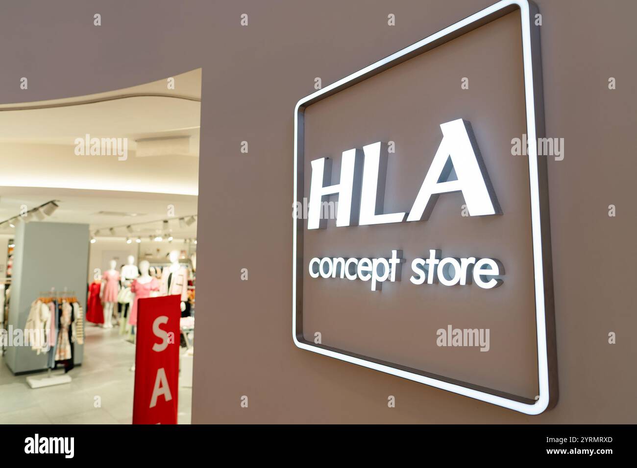 KUALA LUMPUR, MALAYSIA - DECEMBER 01, 2023: close-up shot of the HLA ...