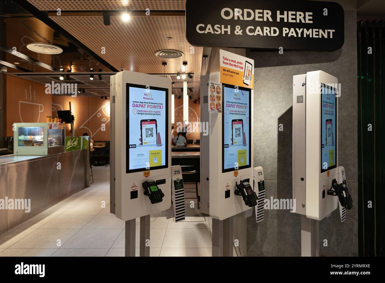 KUALA LUMPUR, MALAYSIA - DECEMBER 01, 2023: self-service kiosks at ...