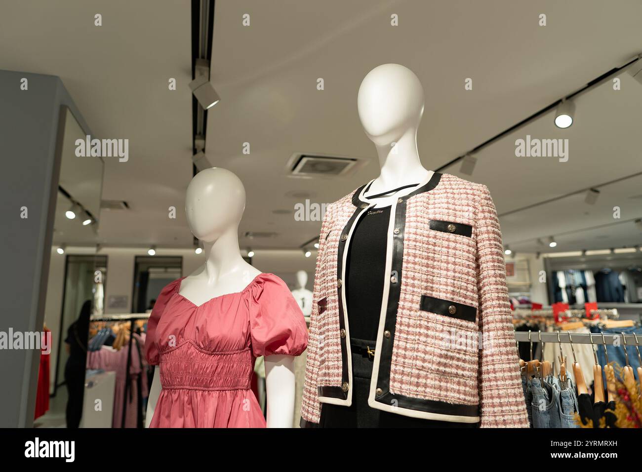 KUALA LUMPUR, MALAYSIA - DECEMBER 01, 2023: dressed mannequins on ...