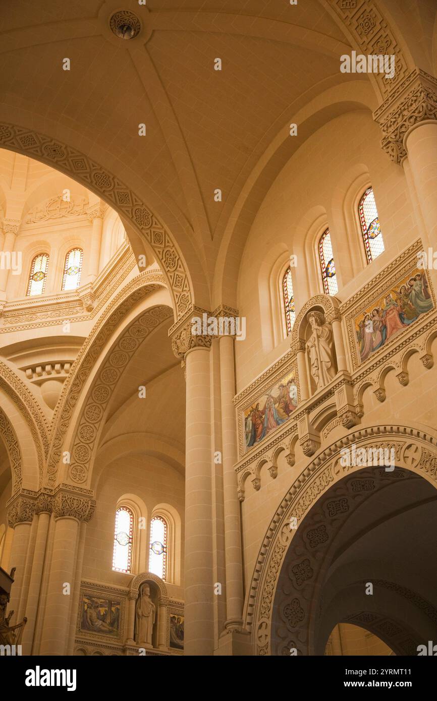 Malta, Gozo Island, Gharb, Basilica of Ta-Pinu, interior Stock Photo ...