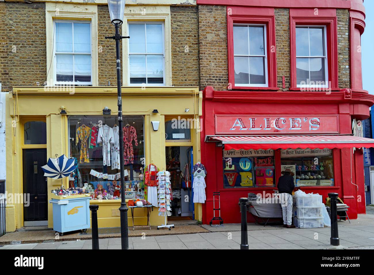 Colorful shops on Portobello Road, Notting Hill area of London Stock ...