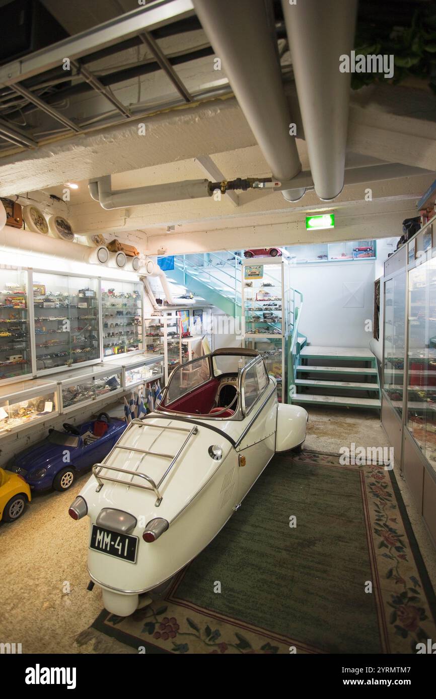 Finland, Helsinki, Helsinki Automobile Museum, model car exhibit and ...