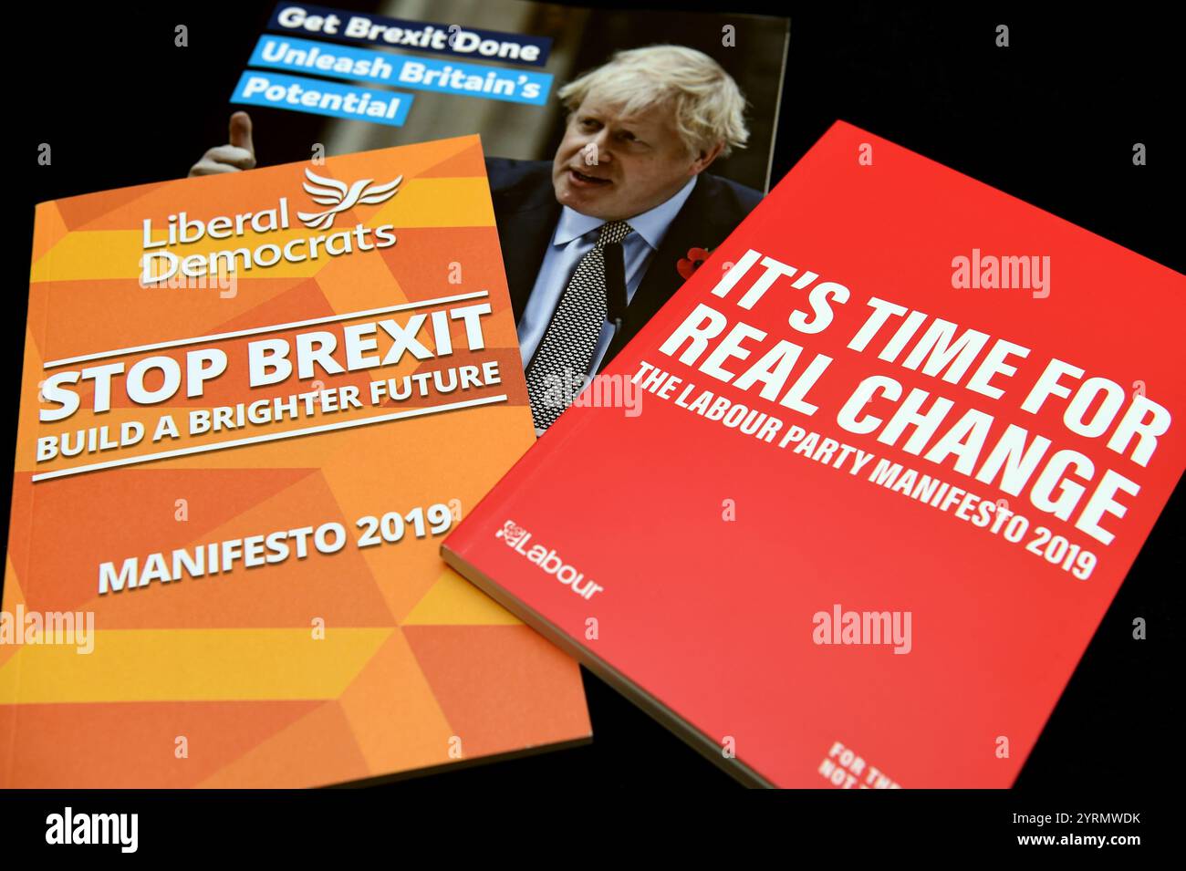 Political party manifestoes for the 2019 General Election Stock Photo ...