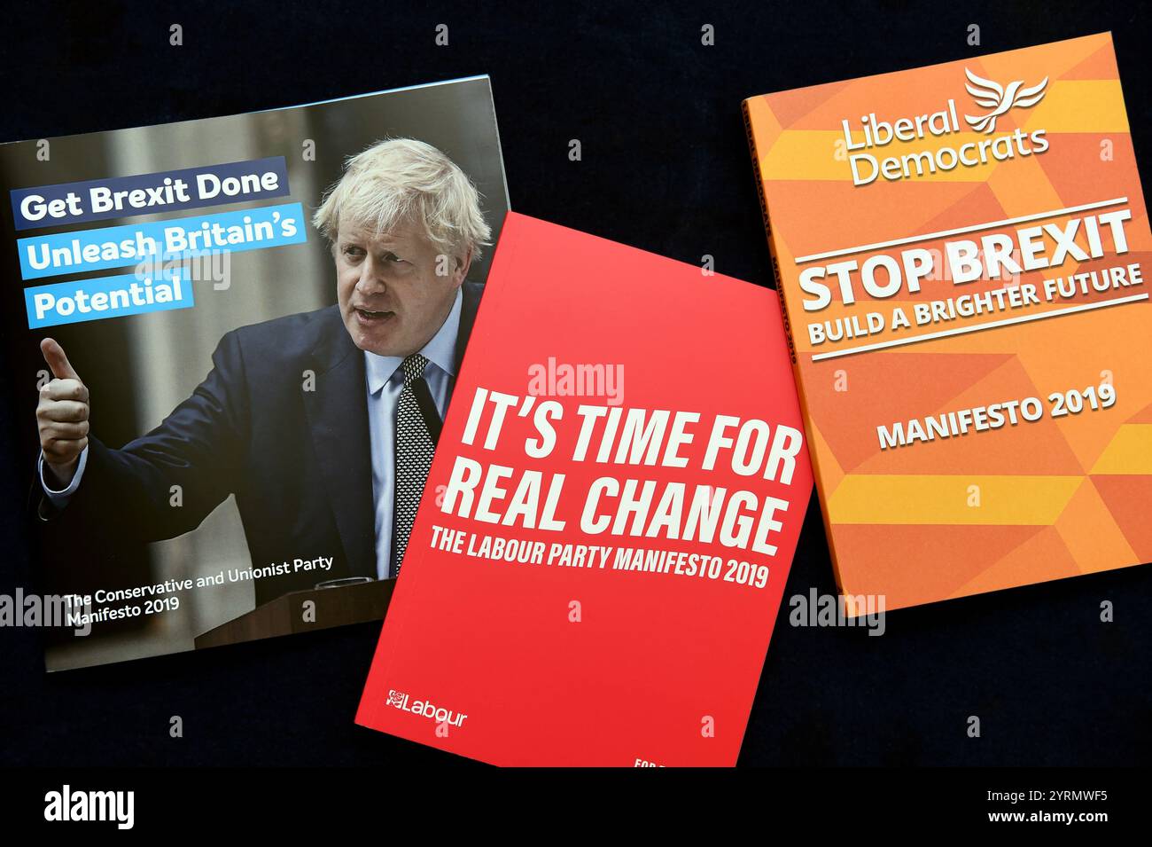 Political party manifestoes for the 2019 General Election Stock Photo ...