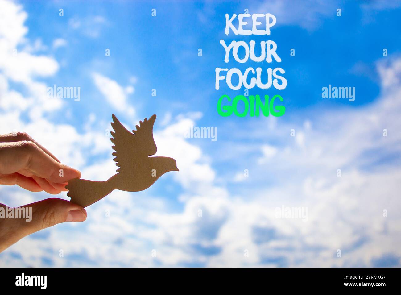 Keep your focus going symbol. Concept words Keep your focus going ...
