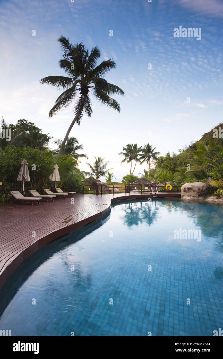 Lemuria Resort pool, Petite Anse Kerlan beach, Praslin island ...