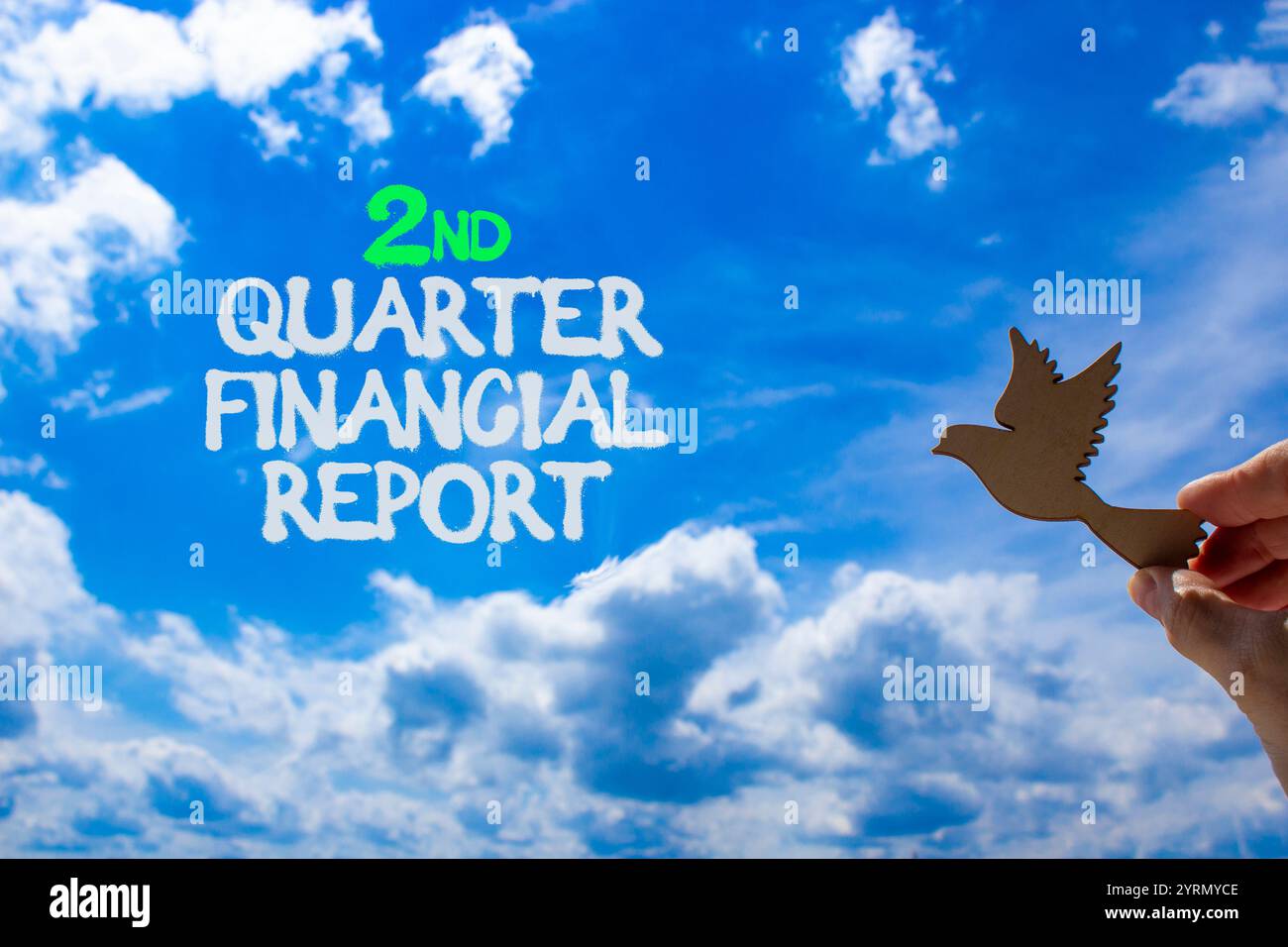 2nd quarter financial report symbol. Concept words 2nd quarter ...