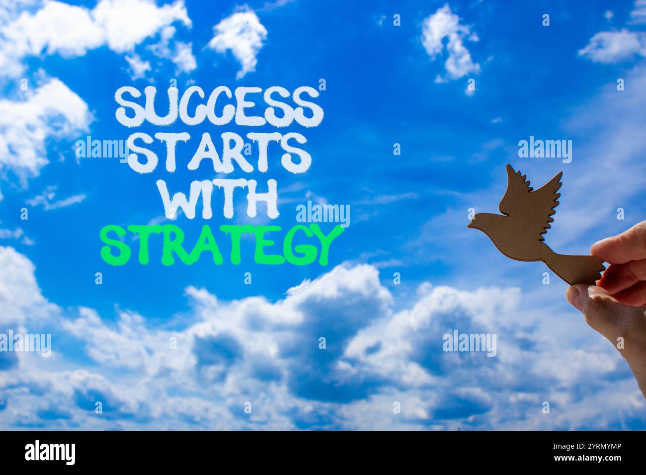 Success starts with strategy symbol. Concept words Success starts with ...
