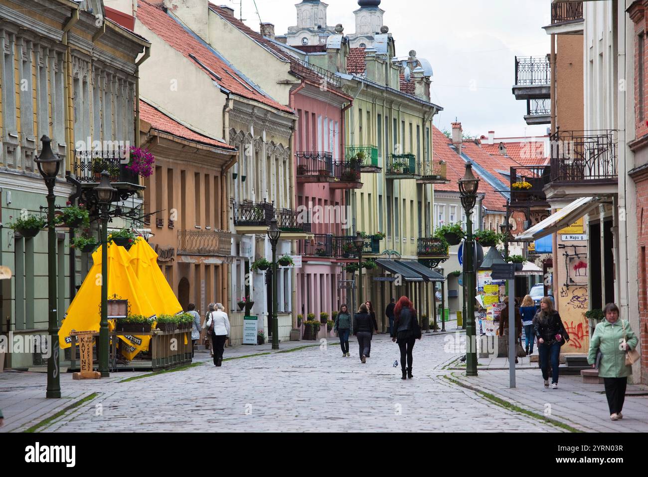 Lithuania, Central Lithuania, Kaunas, Vilnius street in the Old Town ...