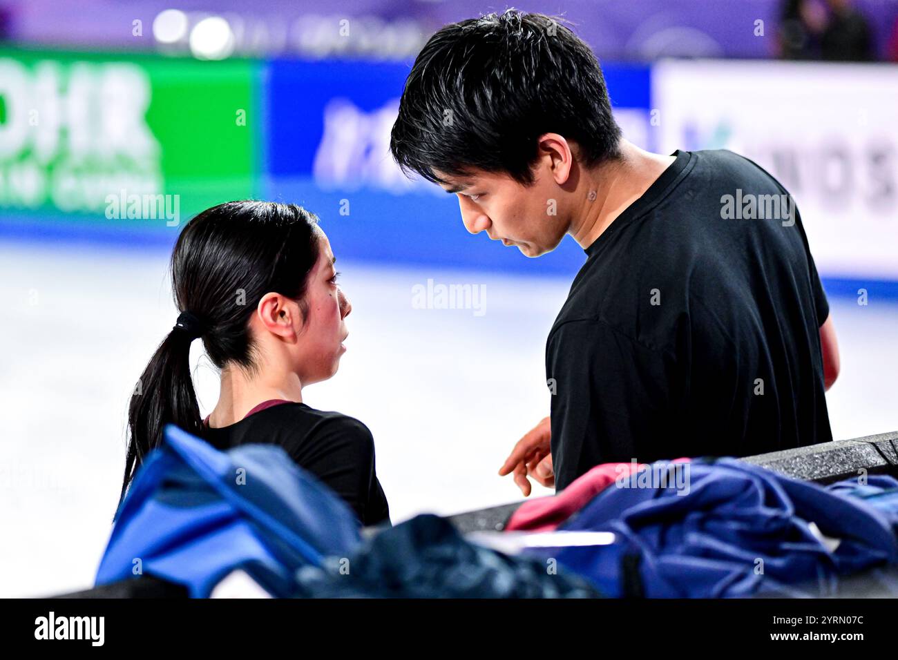 Riku MIURA & Ryuichi KIHARA (JPN), during Senior Pairs Practice, at the ...