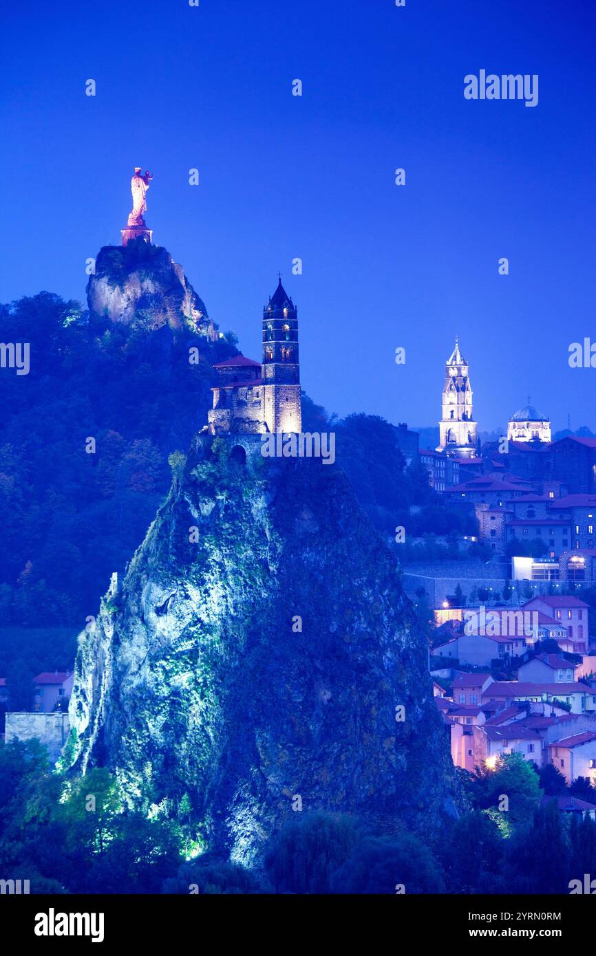 France, Haute-Loire Department, Auvergne Region, Le Puy-en-Velay, view ...