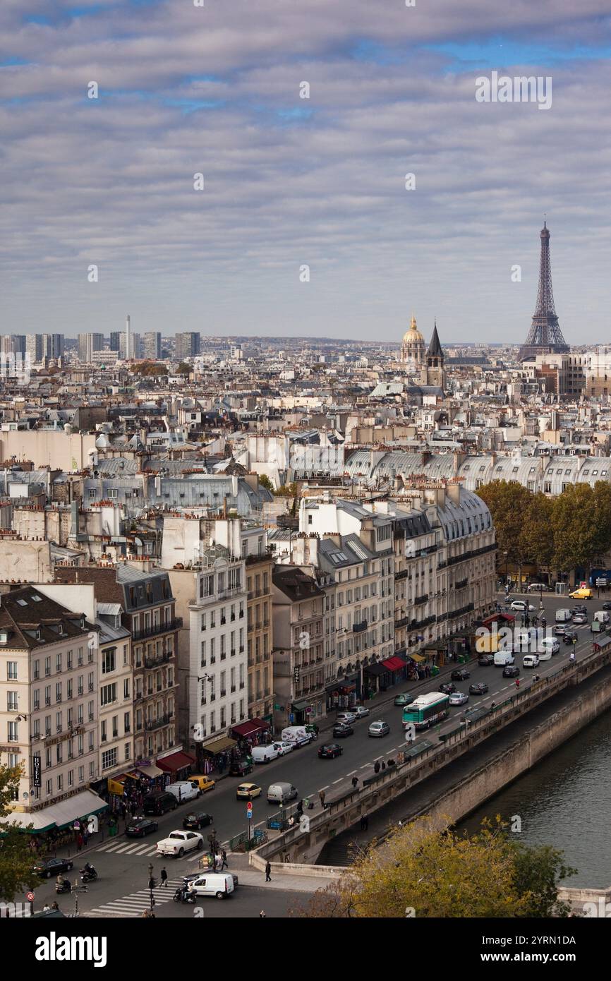 France, Paris, elevated city view from the Cathedrale Notre Dame cathedral Stock Photo - Alamy