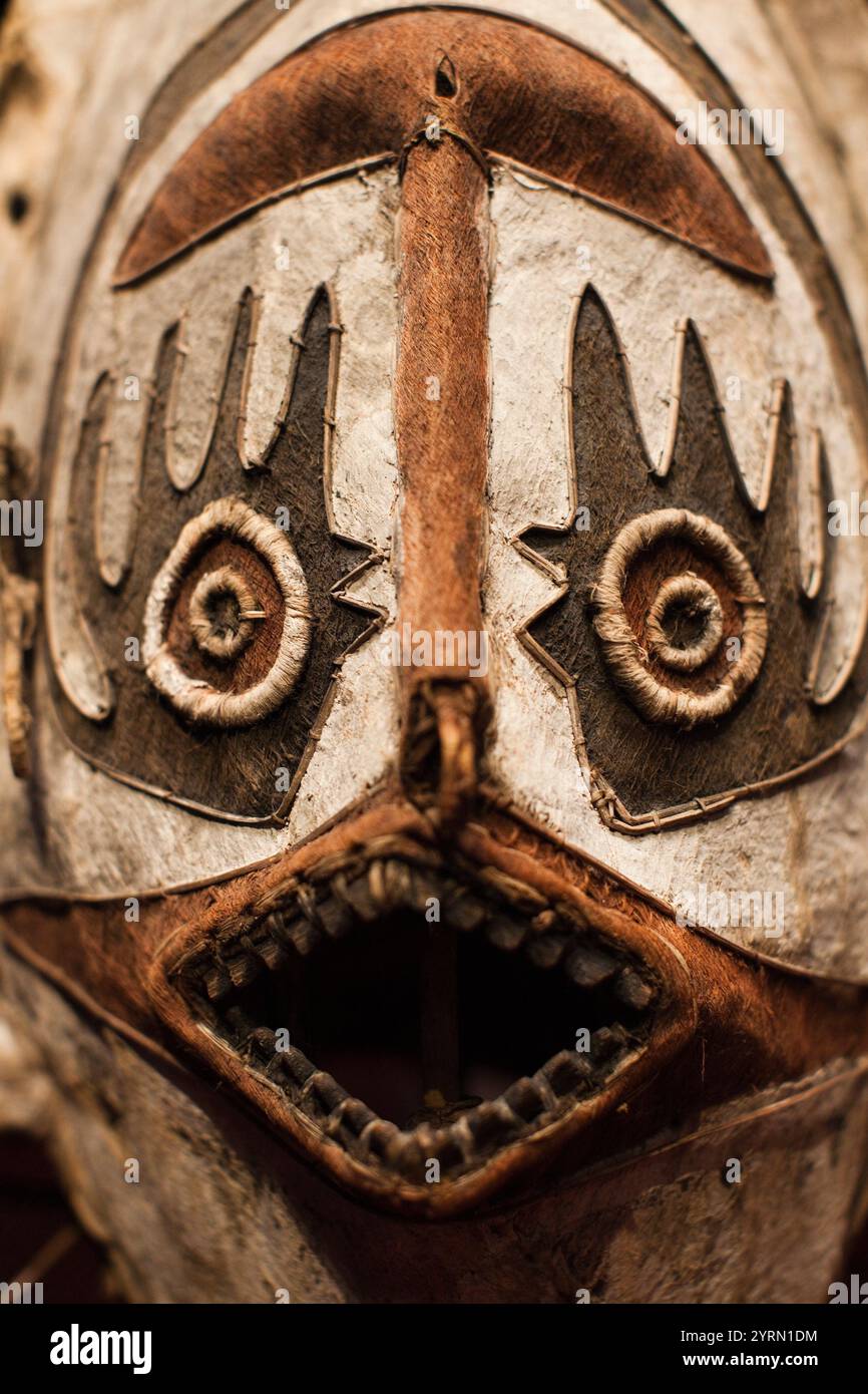 France, Paris, Musee du Quai Branly museum, Aboriginal Mask, Torres ...