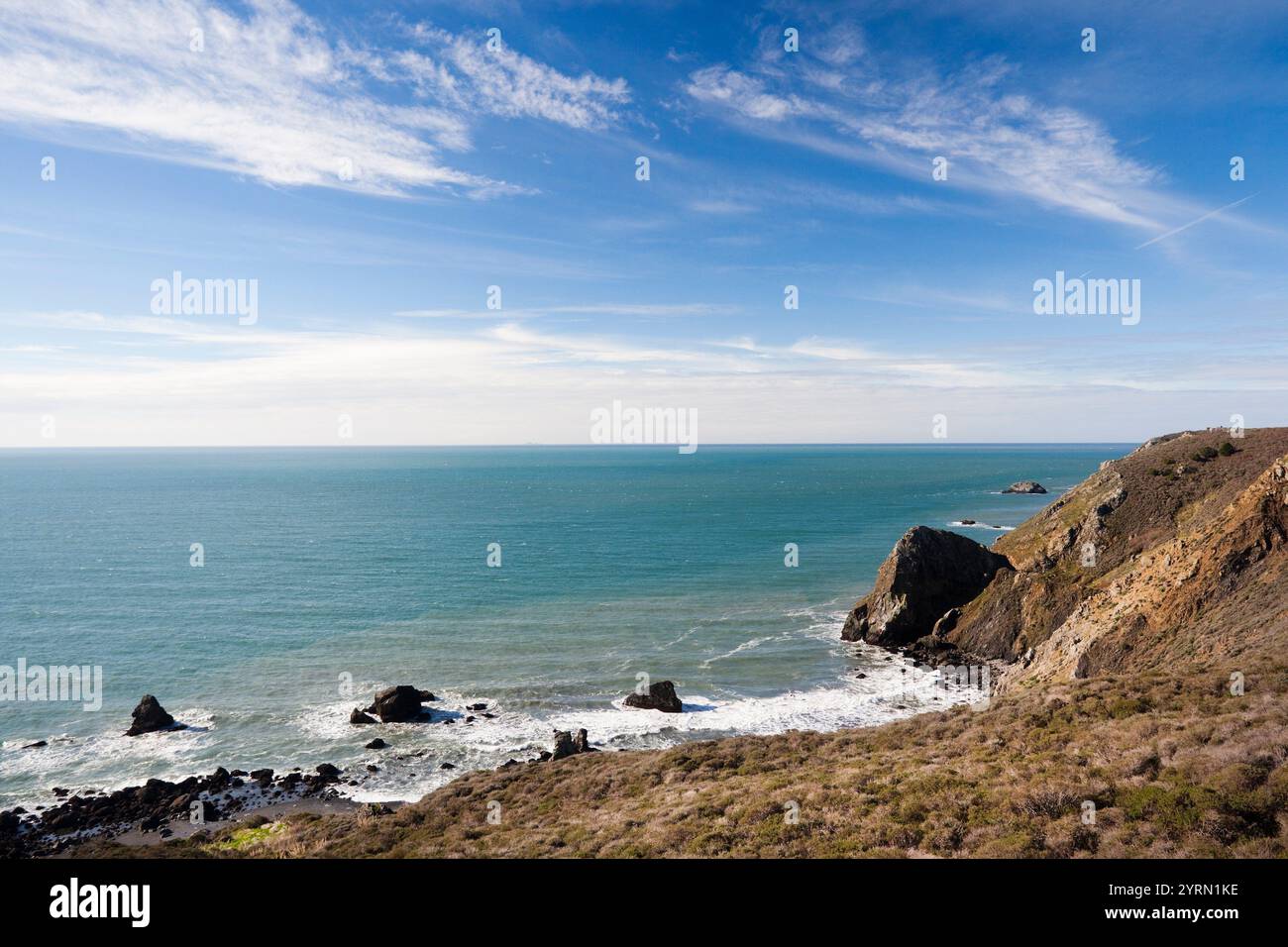 USA, California, San Francisco Bay Area, Marin Headlands, Golden Gate ...