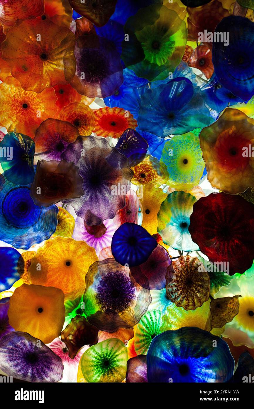 USA, Nevada, Las Vegas, The Bellagio Hotel, glass-flowered ceiling by ...