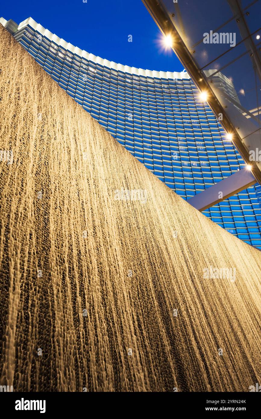 USA, Nevada, Las Vegas, The Strip, CityCenter, waterfall wall Stock ...