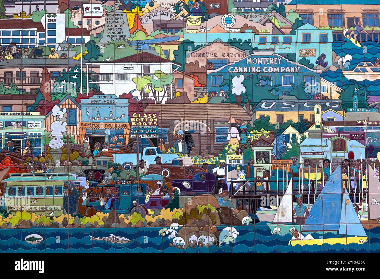 USA, California, Central Coast, Monterey, Monterey Mural Stock Photo ...