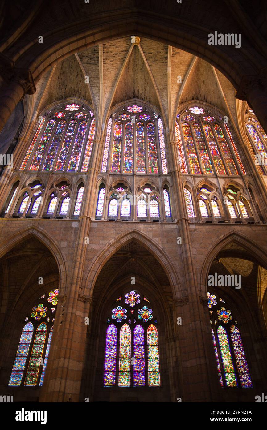 Spain, Castilla y Leon Region, Leon Province, Leon, Catedral de Leon ...