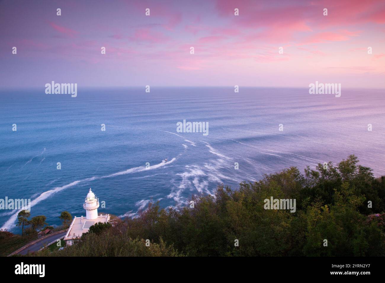 Elevated view of monte igueldo lighthouse hi-res stock photography and ...