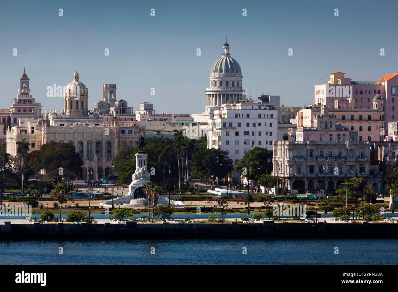 Cuba, Havana, elevated city view from the Castillo de los Tres Santos ...