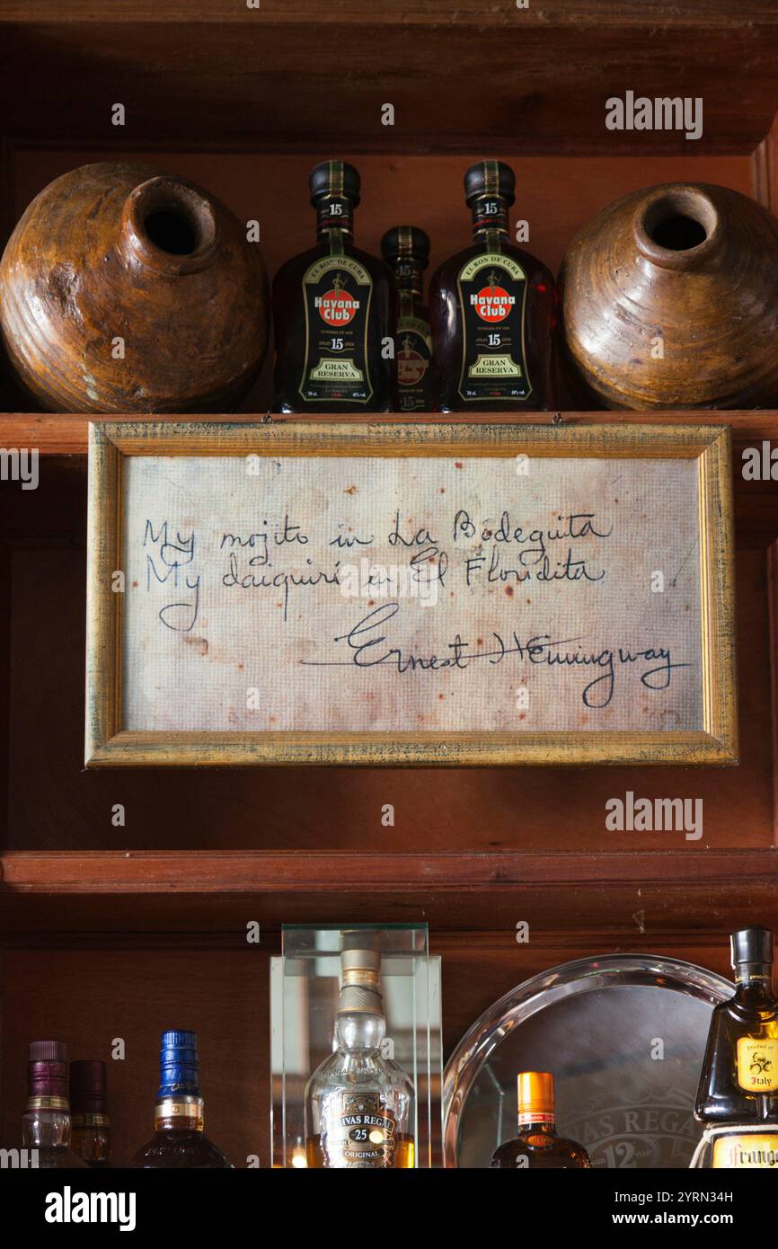 Cuba, Havana, Havana Vieja, La Bodeguita del Medio, birthplace of the ...