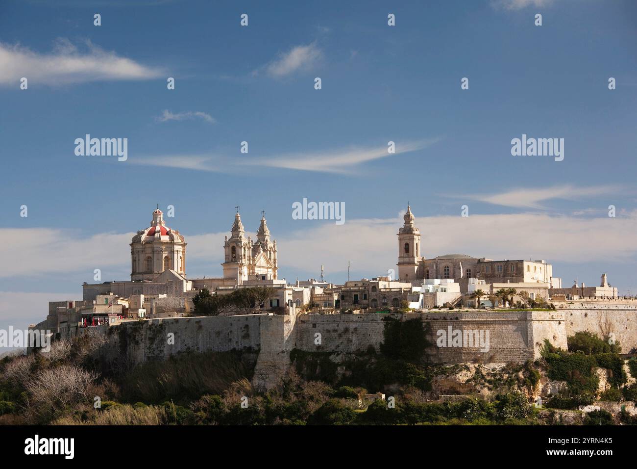 Malta, Central, Mdina, Rabat, elevated town view from the northwest ...