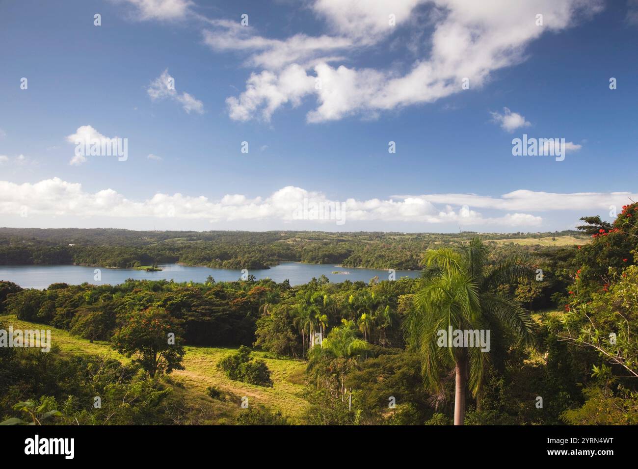 Puerto Rico, North Coast, San Sebastian, landscape by Lago de Guajataca ...