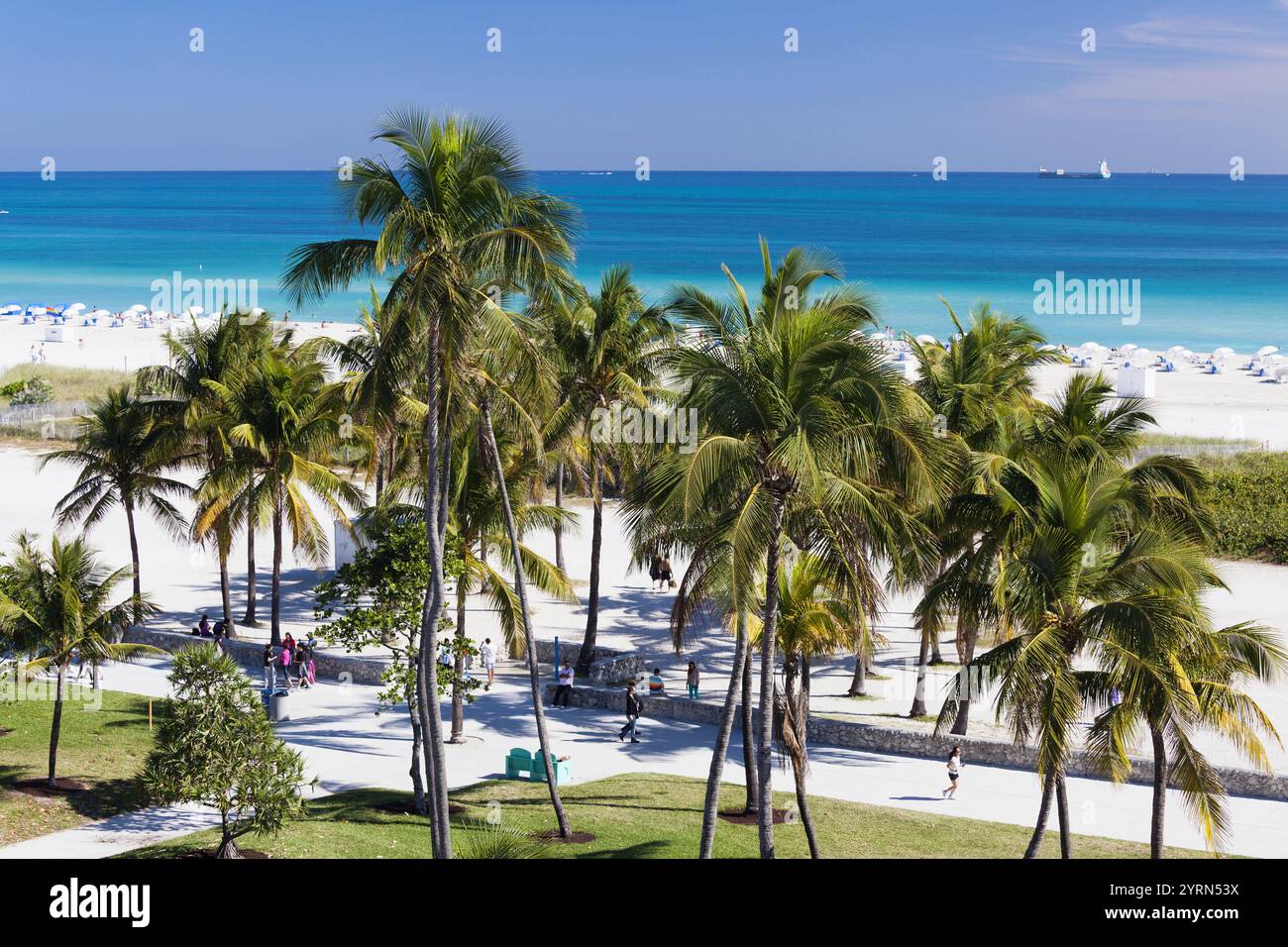 USA, Florida, Miami Beach, elevated view of South Beach Stock Photo - Alamy