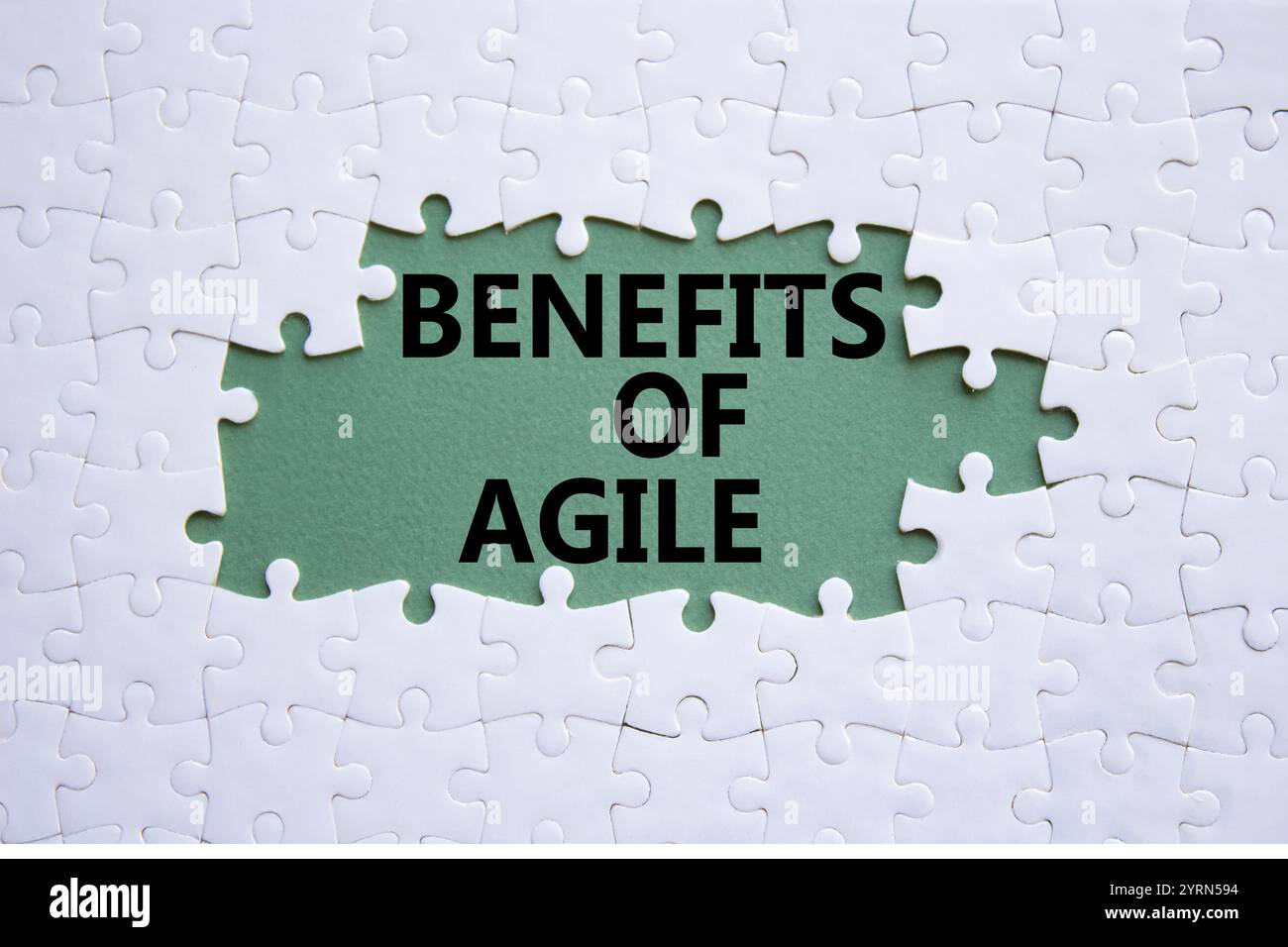 Benefits of Agile symbol. White puzzle with words Benefits of Agile ...