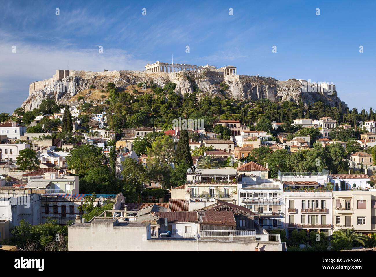 Greece, Central Greece Region, Athens, Acropolis, elevated view ...