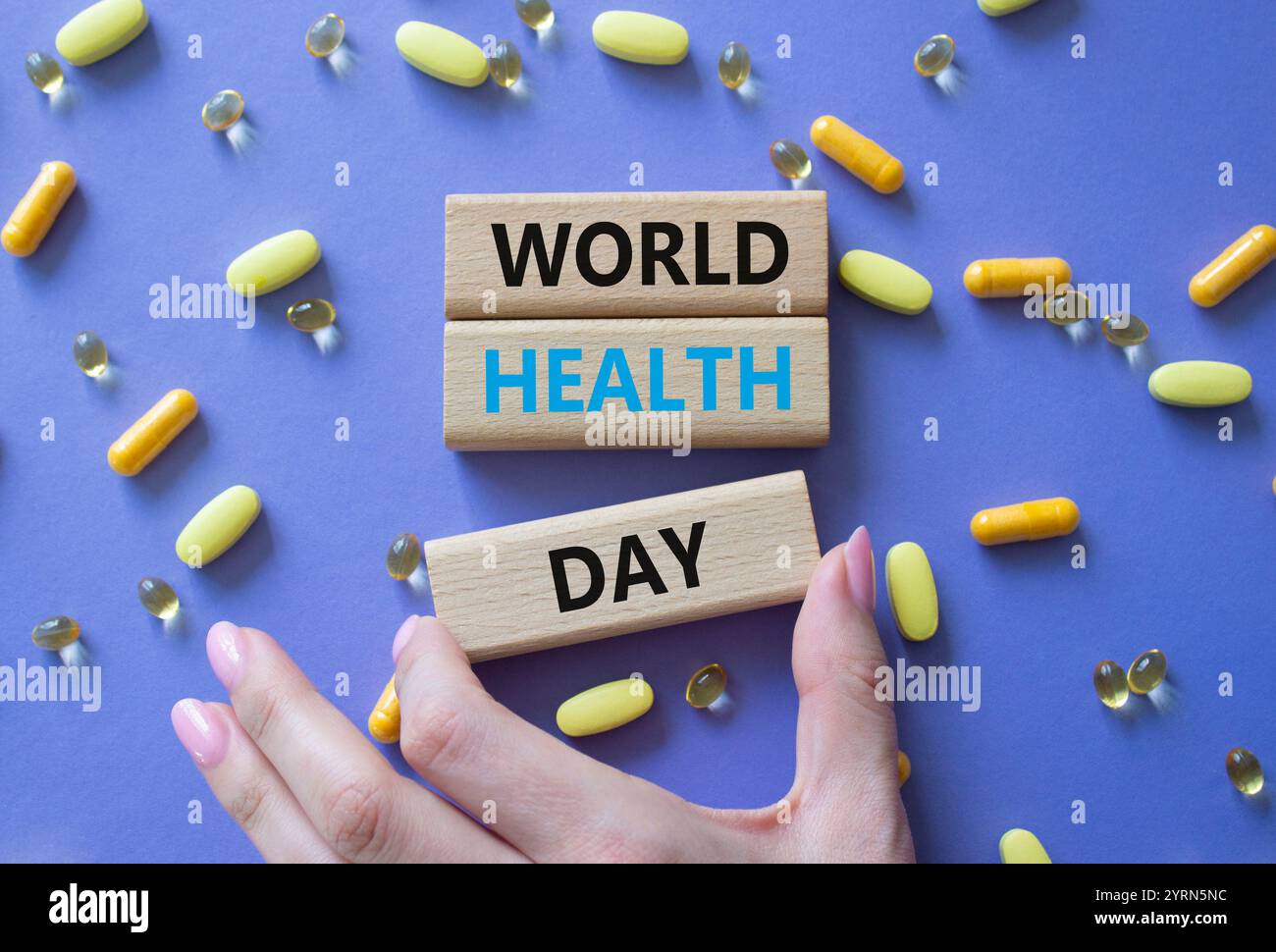 World Health Day symbol. Concept words World Health Day on wooden ...